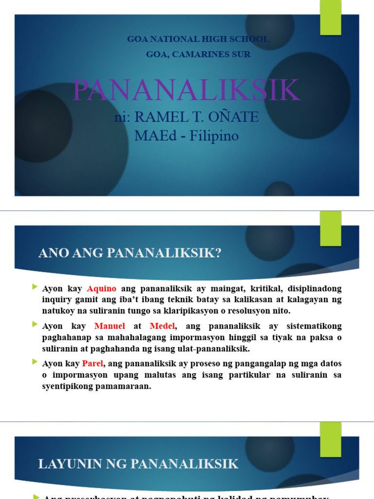 Rto Pananaliksik | PDF
