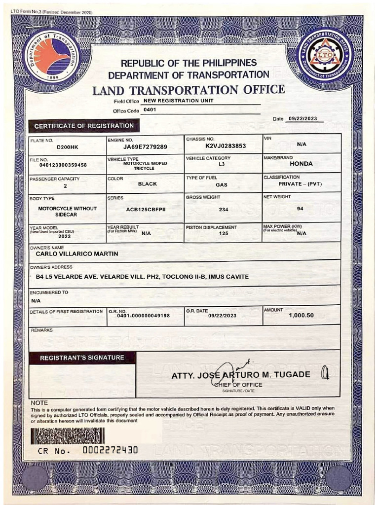 Certificate of Registration | PDF