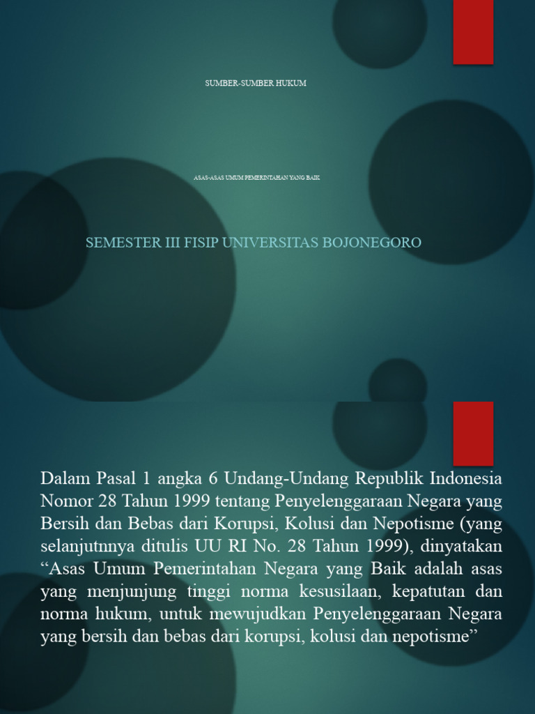 9 Asas-Asas Umum Pemerintahan Yang Baik | PDF | Politik | Ilmu Sosial