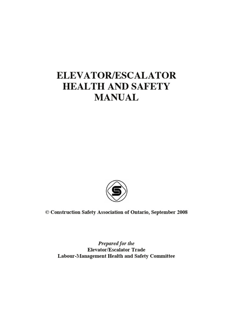 W020 Elevator Escalator Health and Safety Manual | PDF