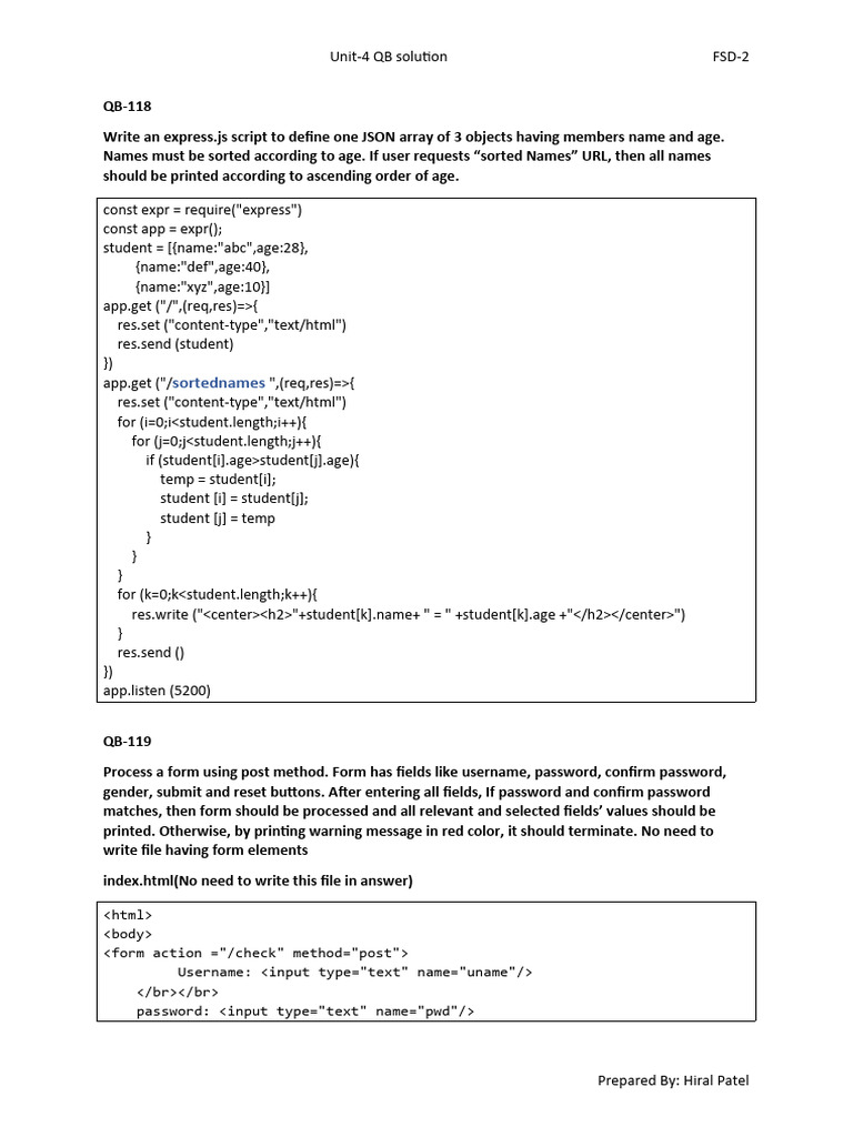 Unit 4 FSD 2 QB Solution | PDF | Computer Science | Cyberspace