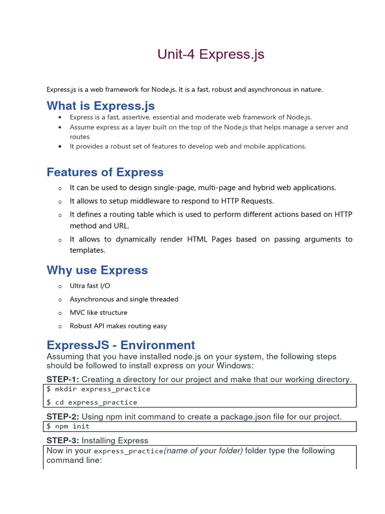 Unit-4 Express Js | PDF
