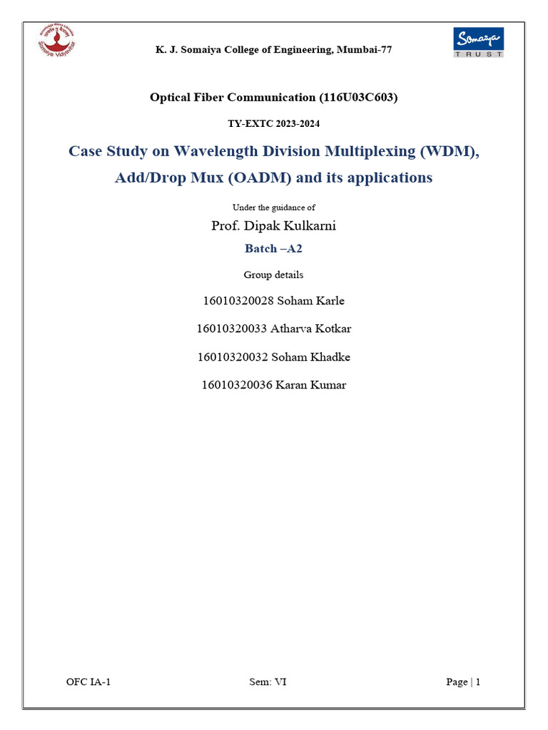 Final Case Study | PDF | Wavelength Division Multiplexing | Optical Fiber