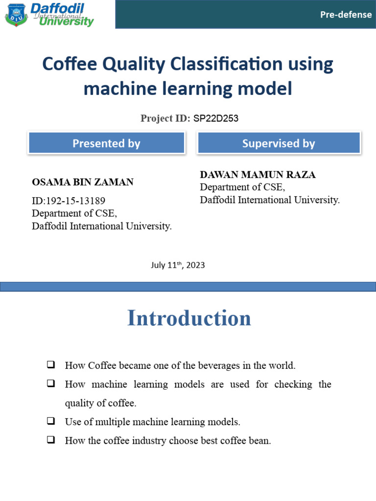 Coffee Quality Classification with ML | PDF | Machine Learning | Systems Science
