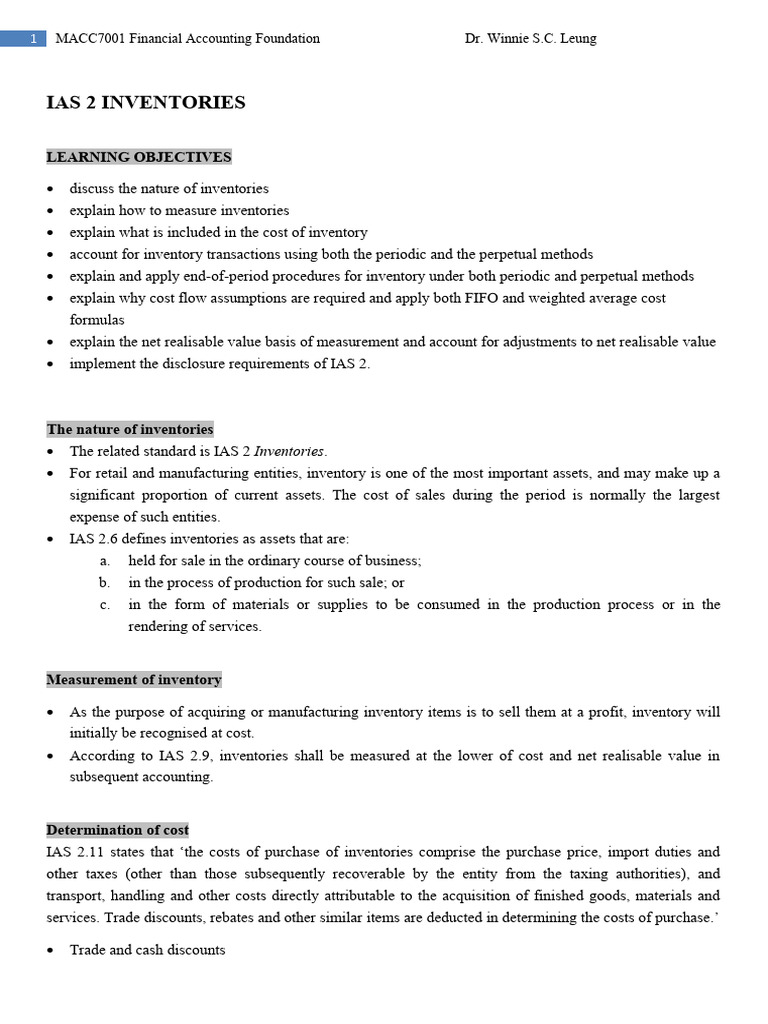 IAS 2.11: Inventory Cost Determination | PDF | Business | Finance ...