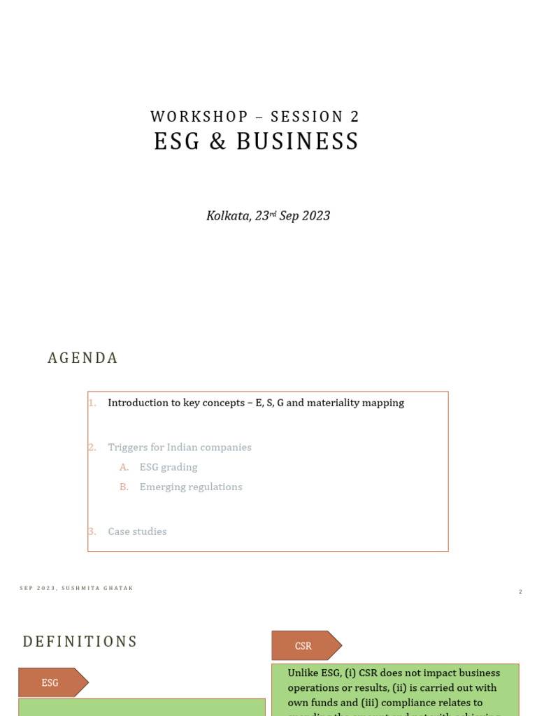 ESG Workshop | PDF | Climate Change Mitigation | Climate Change
