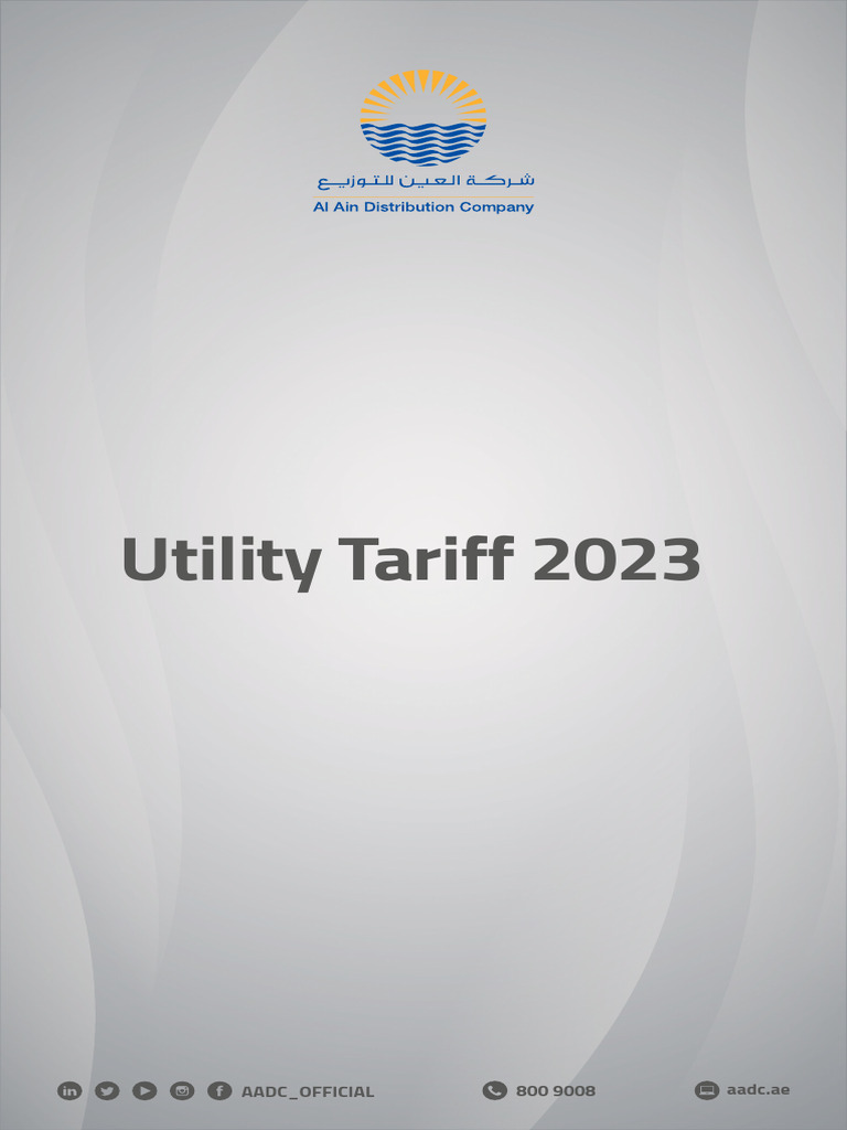 Utility Tariffs Overview 2023 | PDF | Water Supply | Consumption ...