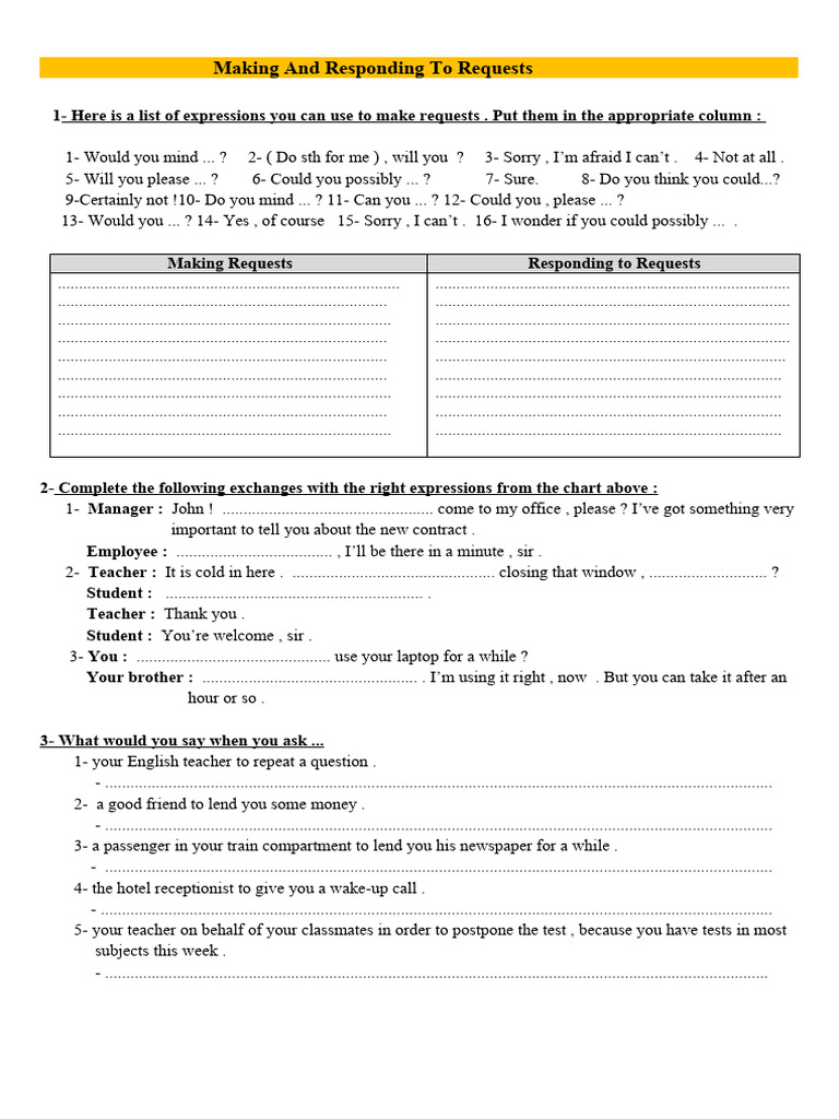 Request and Response Expressions Guide | PDF | Home & Garden