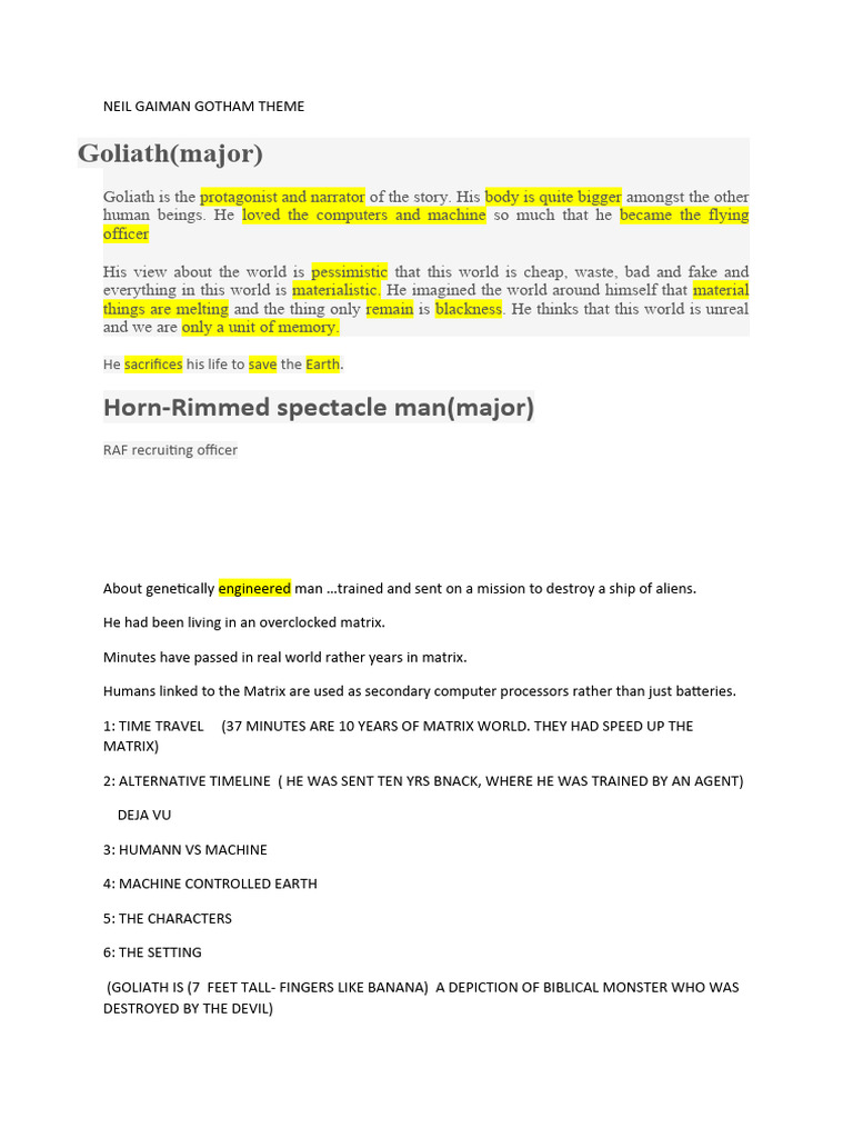 Neil Gaiman Theme | PDF