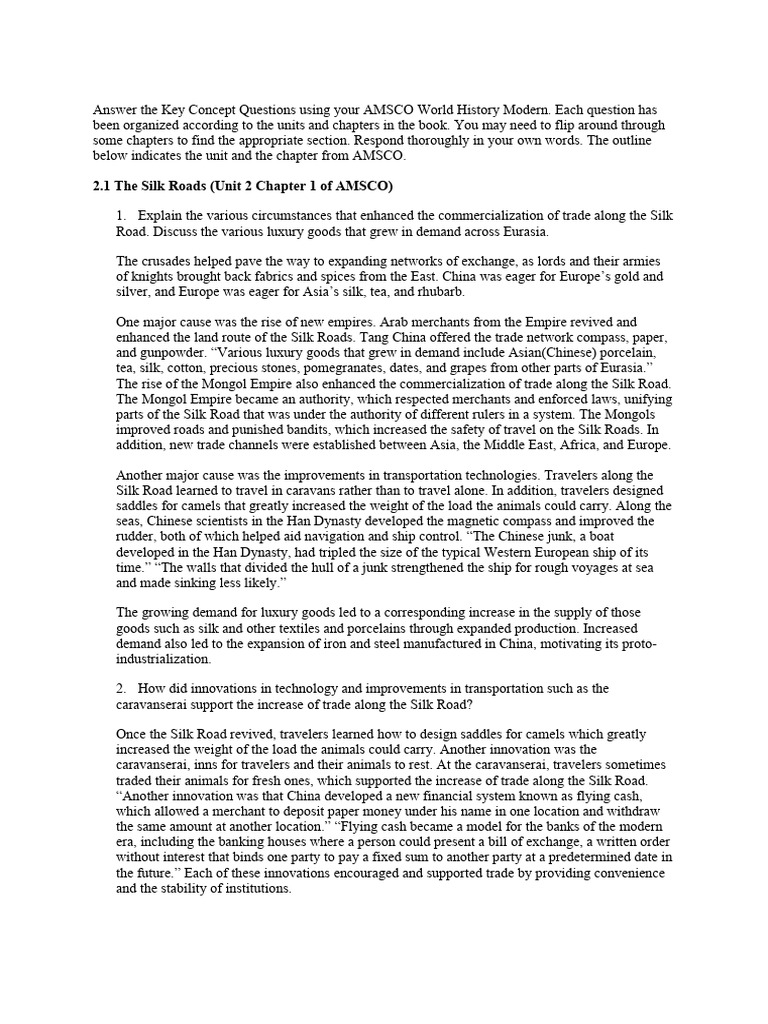 Didi Liu Unit 1 Key Concept AP World | PDF | Southeast Asia | Serfdom