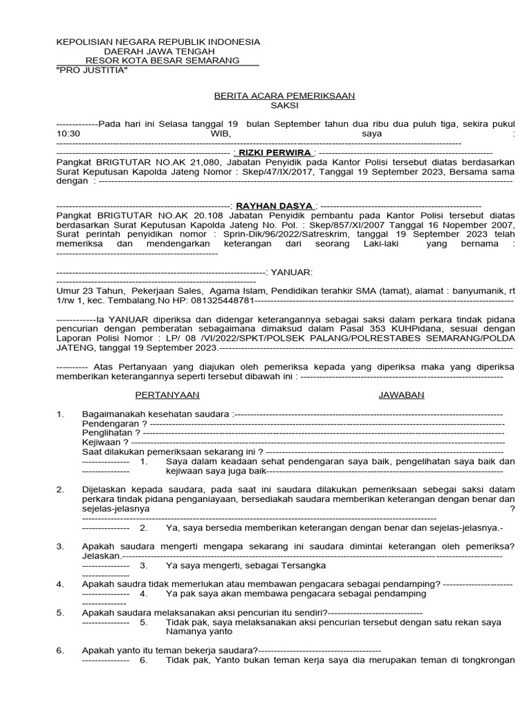 BAP YANUAR TAMBAHAN C | PDF