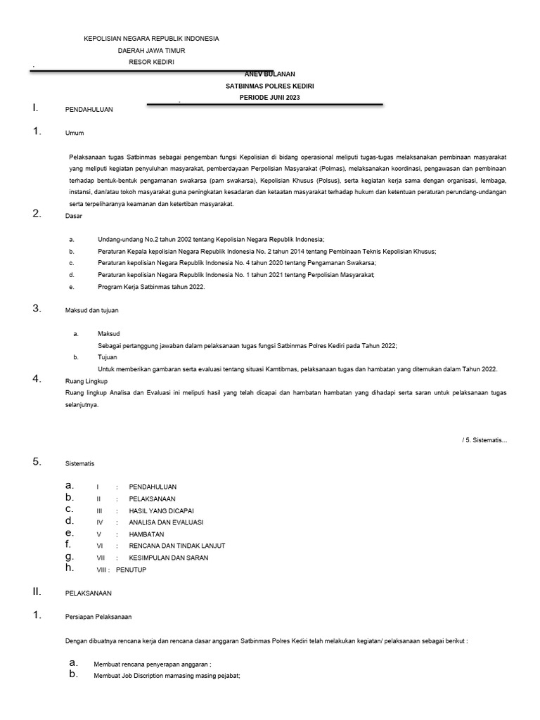 Anev Bulanan Binmaspol | PDF