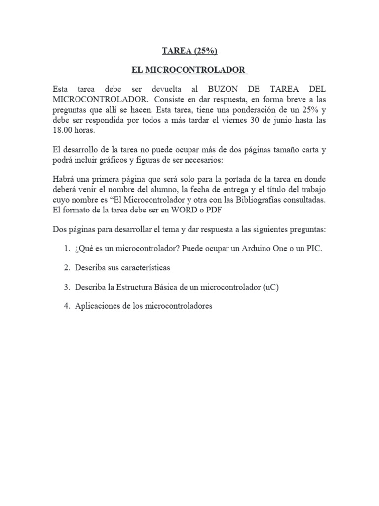 Tarea Microcontrolador | PDF