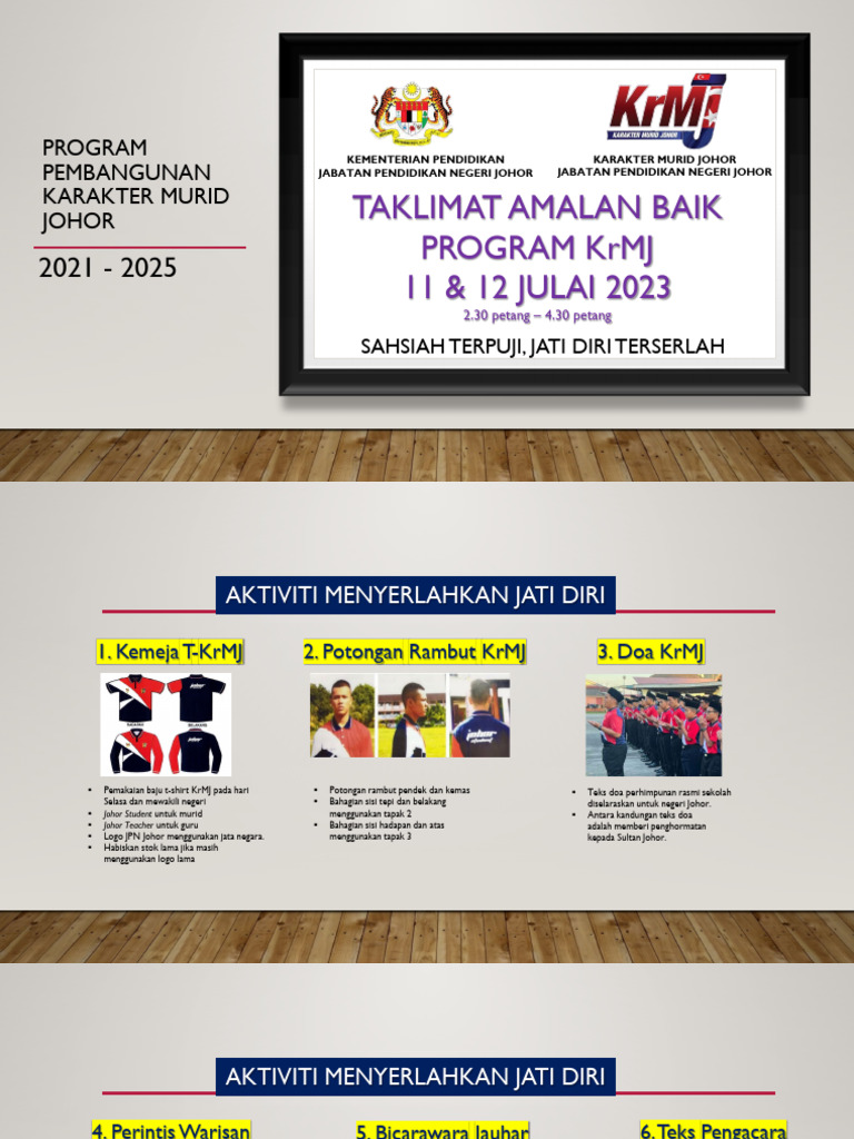 TAKLIMAT AMALAN BAIK PROGRAM KRMJ 2023 | PDF