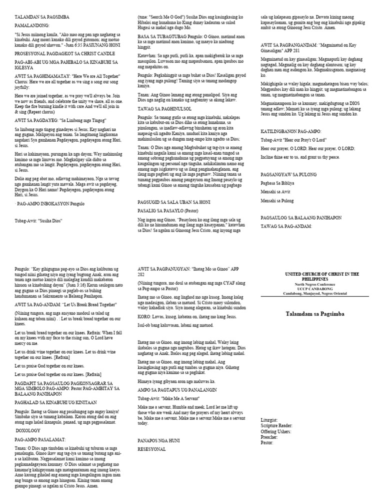 Talamdan Sa Pagsimba | PDF