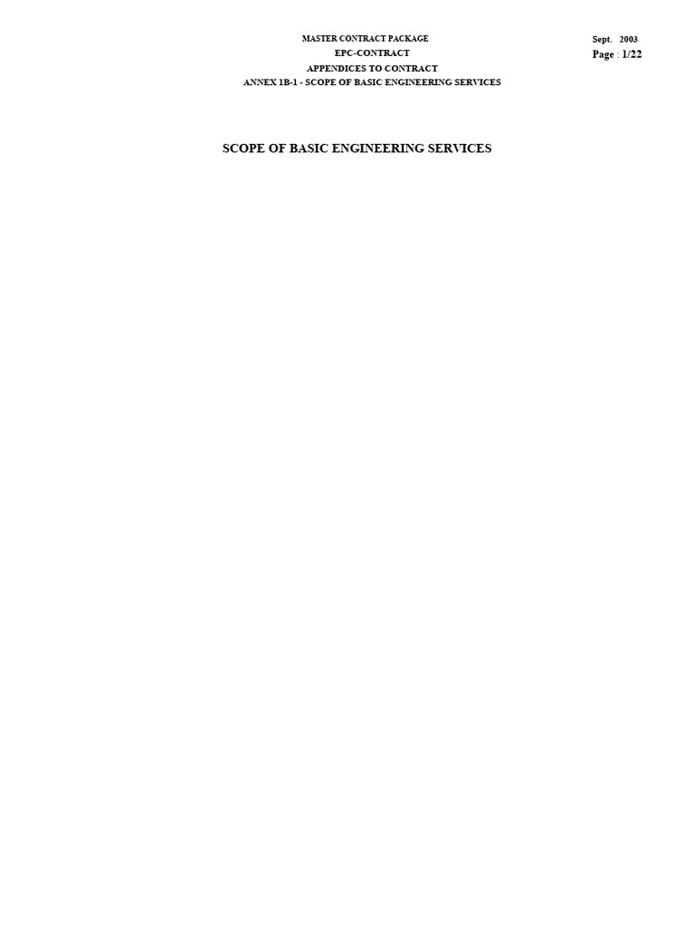 SCOPE OF BASIC ENGINEERING SERVICES | PDF | Heat Exchanger | Valve