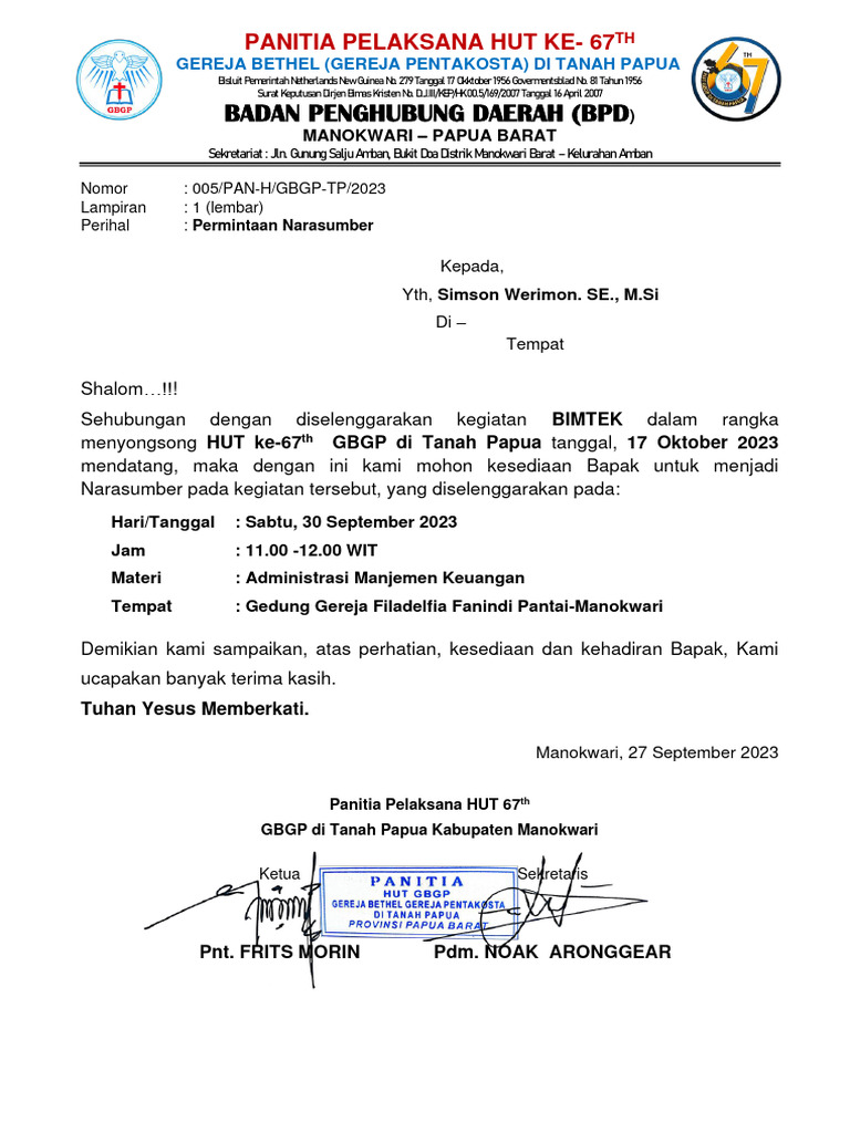 Narasumber. Simson Werimon | PDF