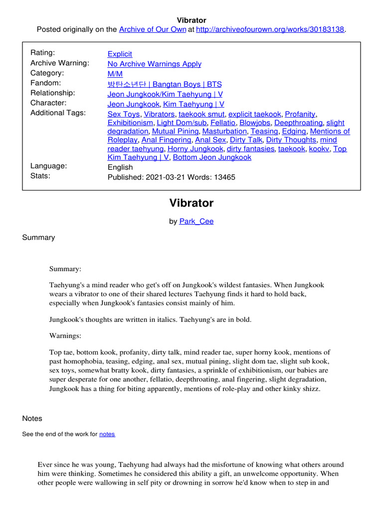 Vibrator | PDF | Fellatio | Mind