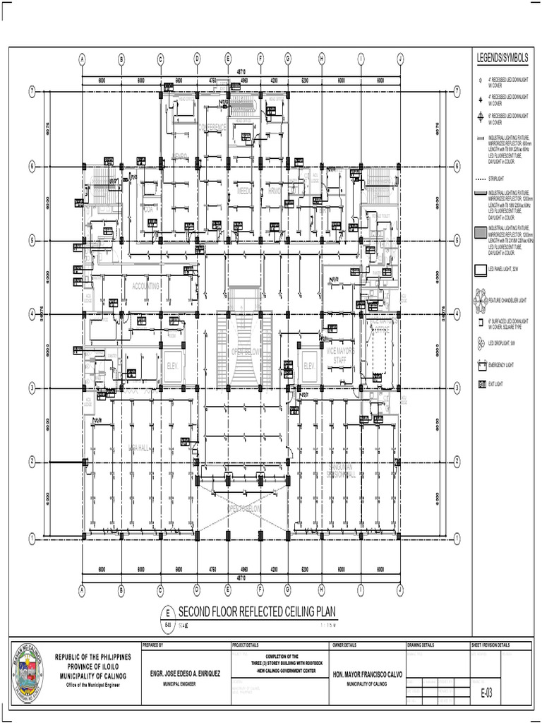Second Floor Reflected Ceiling Plan: Legends/Symbols | Download Free ...