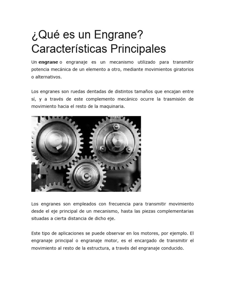 Qué Es Un Engrane | PDF