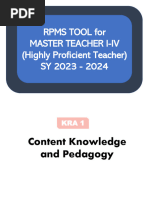RPMS Tool for Proficient Teachers 2023 | PDF