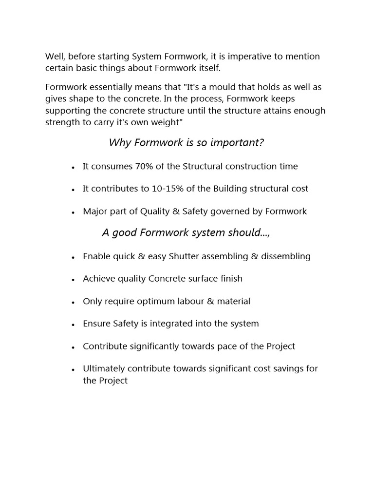System Formwork | PDF