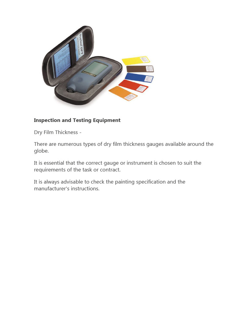 Lesson 1 - Inspection and Testing Equipment | PDF | Thermometer ...