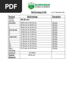 Bell Timings 2025 - 2026 | PDF