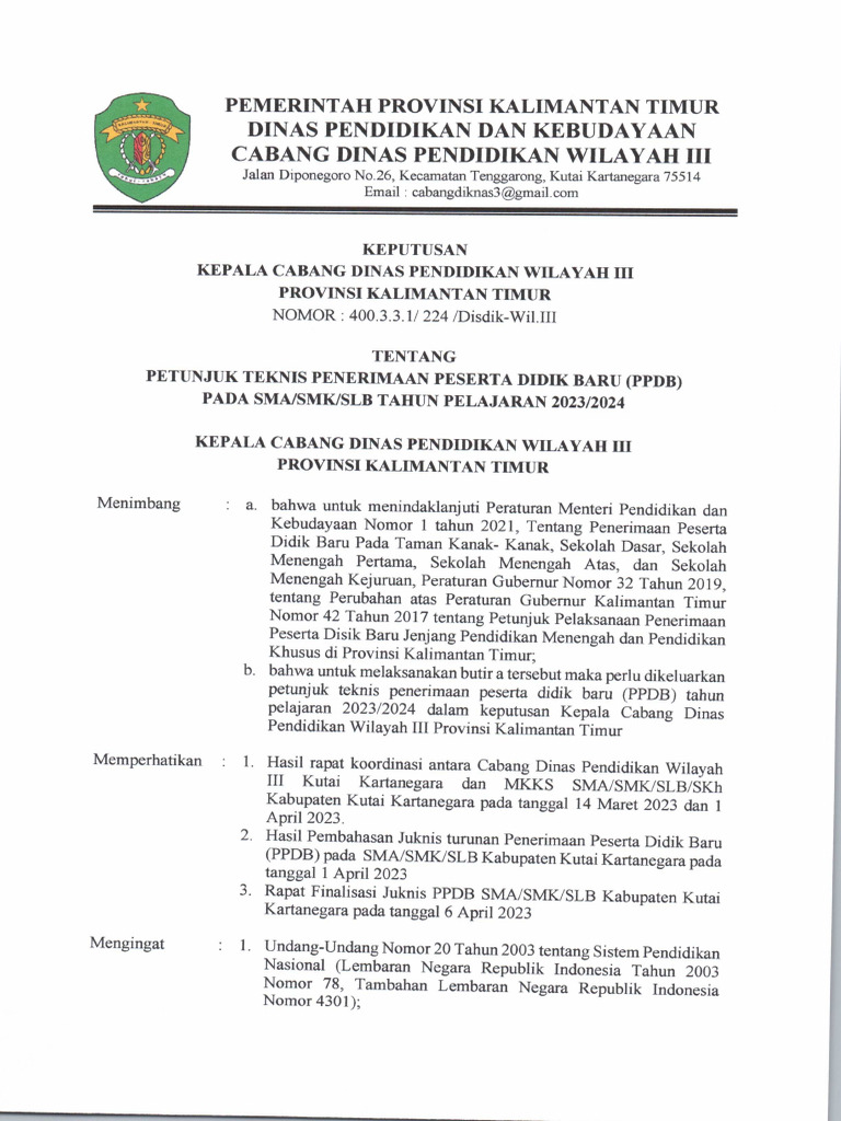 Juknis PPDB 2023-2024 | PDF