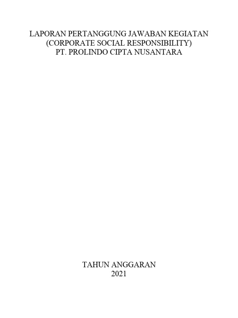 LAPORAN PERTANGGUNG JAWABAN KEGIATAN CSR | PDF