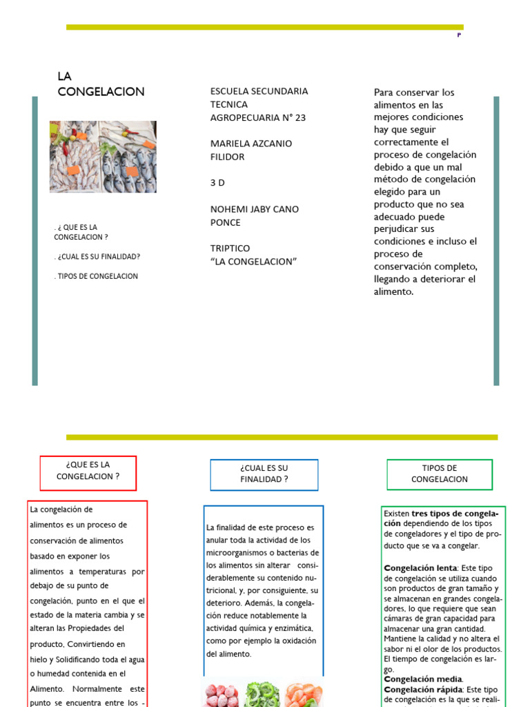 Tipos y Finalidad de la Congelación | PDF | Alimentos | Industria de ...