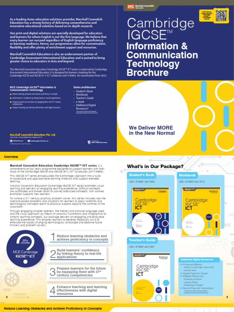 MCE Cambridge IGCSE ICT Brochure | PDF | Educational Technology | Learning