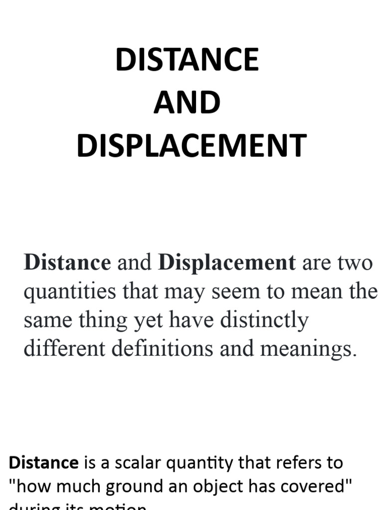 Distance vs. Displacement Explained | PDF | Velocity | Speed