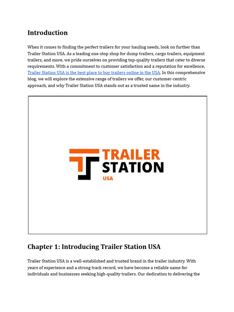 Trailer Station USA - Your Ultimate Destination For Premium Trailers in The USA | PDF | Cargo ...