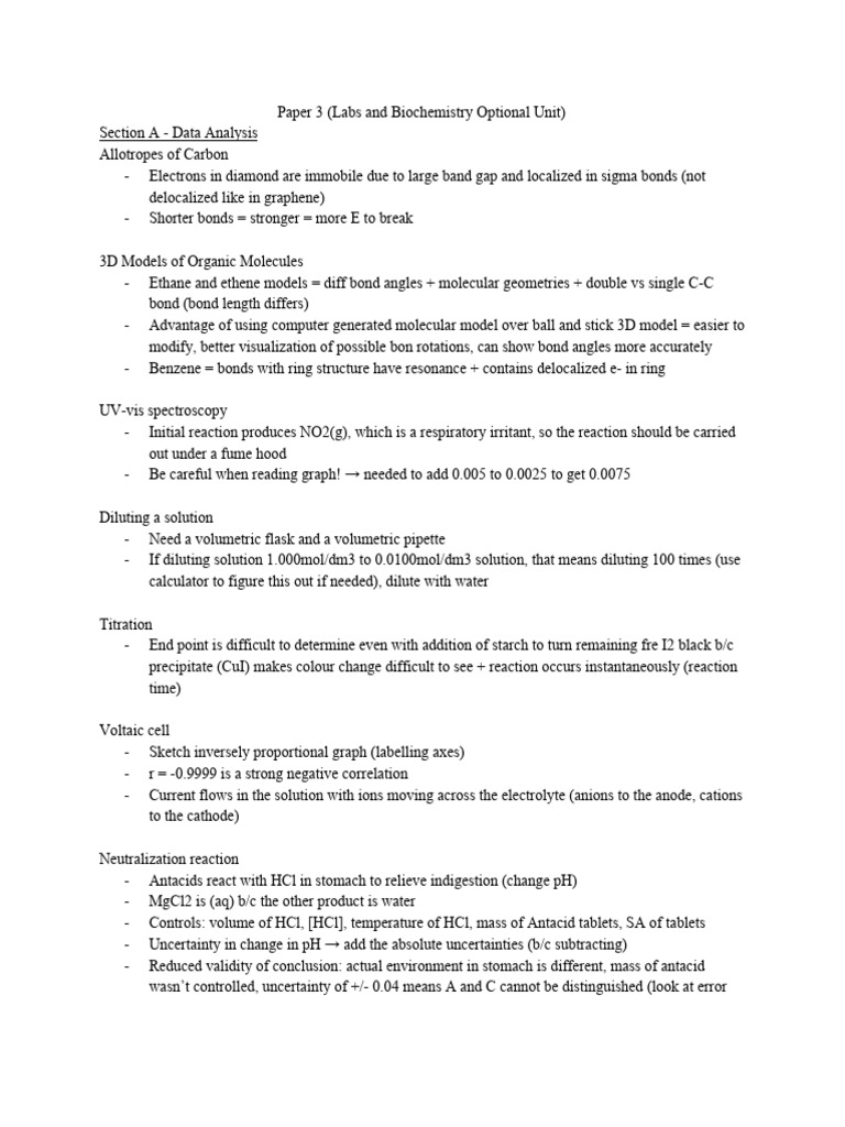 IB SL Chemistry - Past Paper 3 Questions | PDF | Science & Mathematics ...