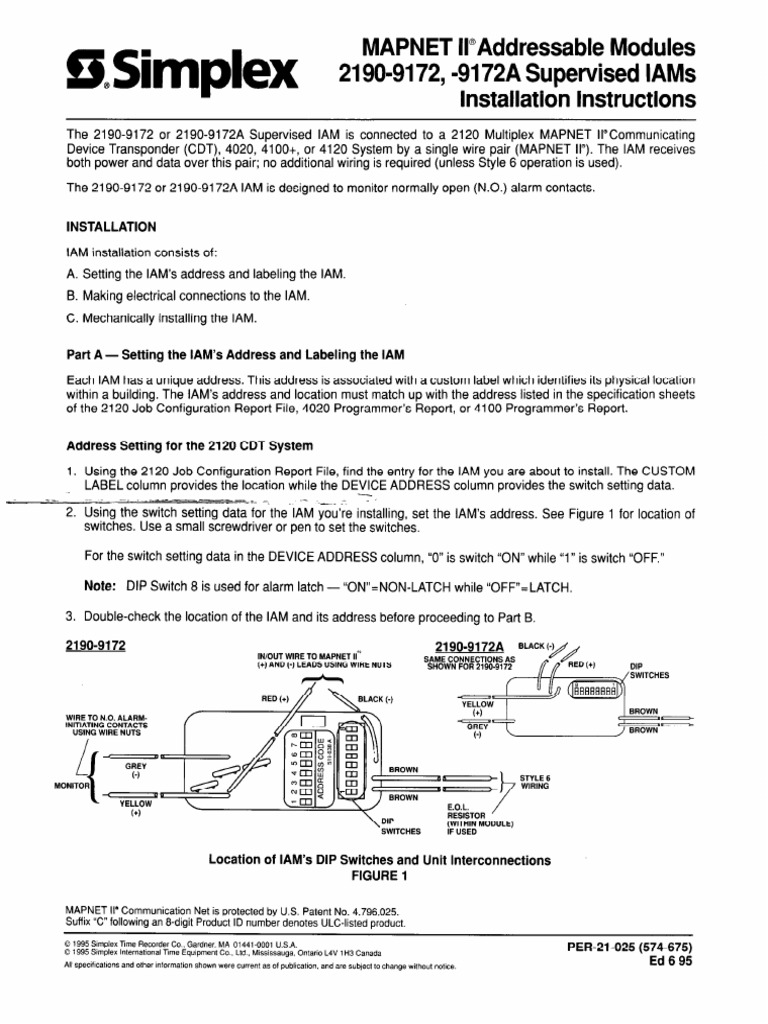 2190 9172 9172A Inst Instr | PDF | Switch | Electrical Wiring