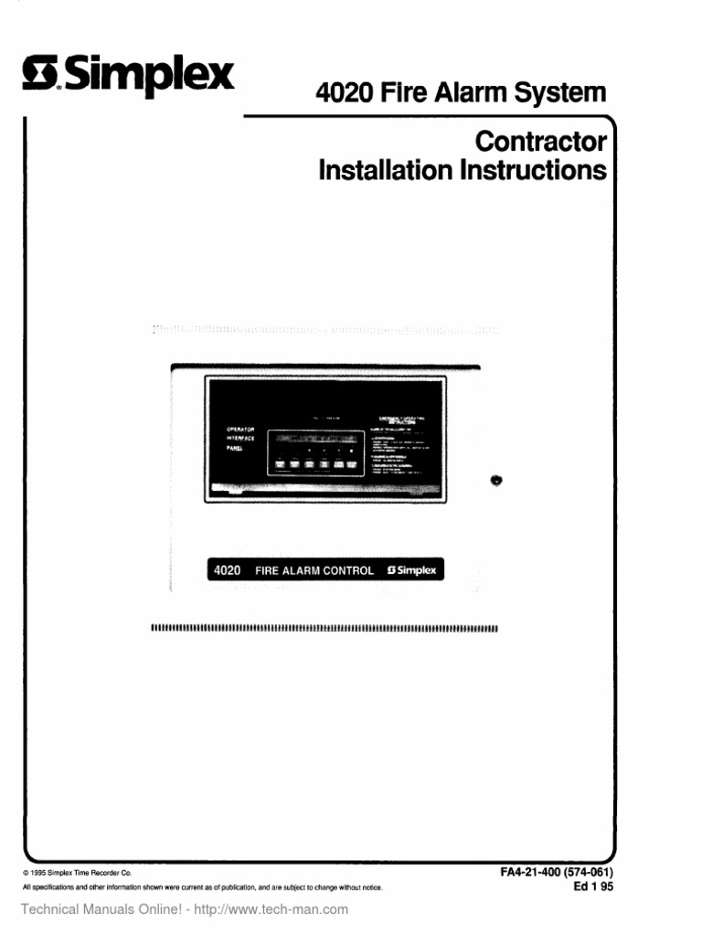 Simplex 4220 | PDF | Electrical Wiring | Switch