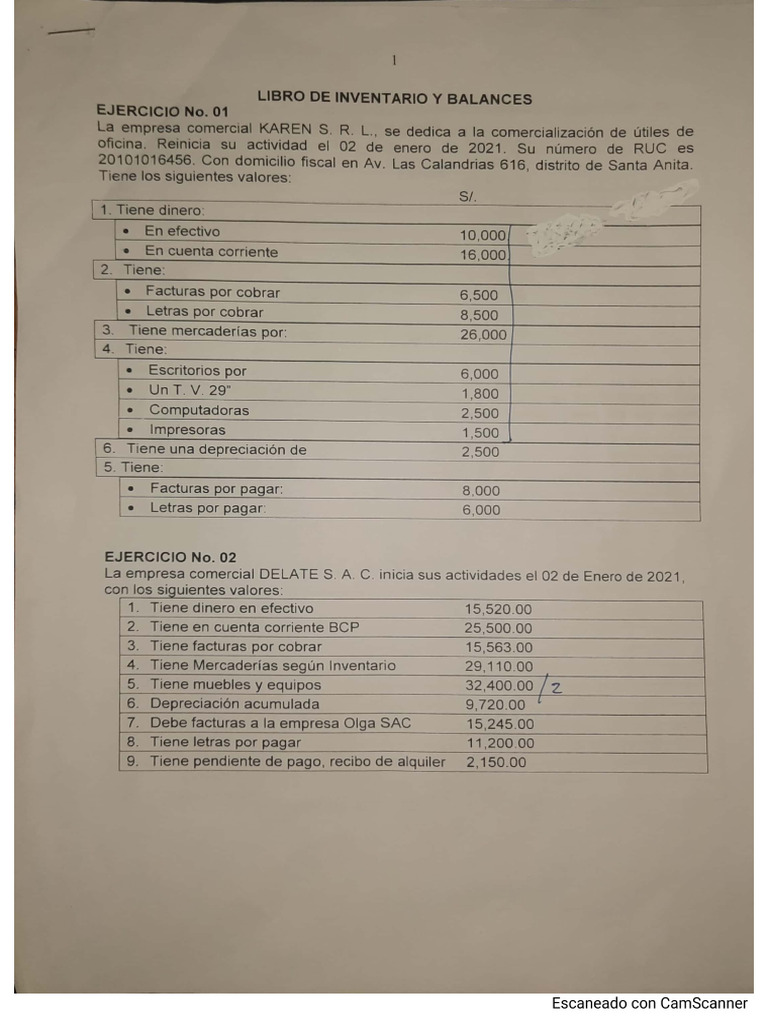 Inv y Balances. | PDF
