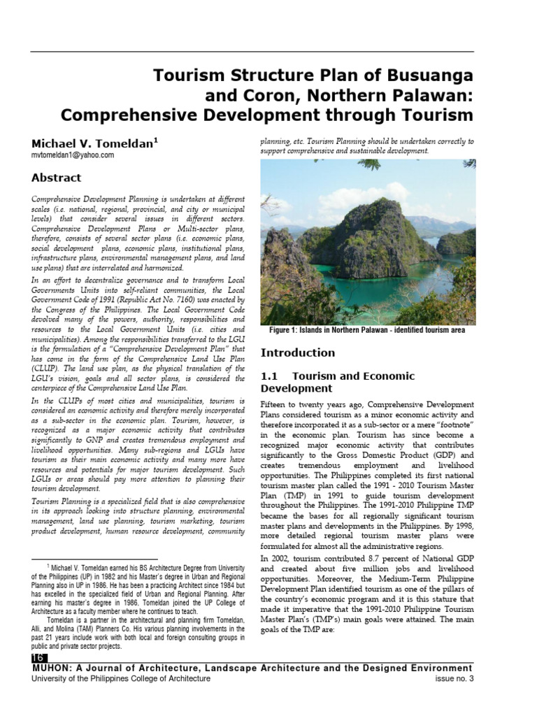 Tourism Structure Plan of Busuanga and C | PDF