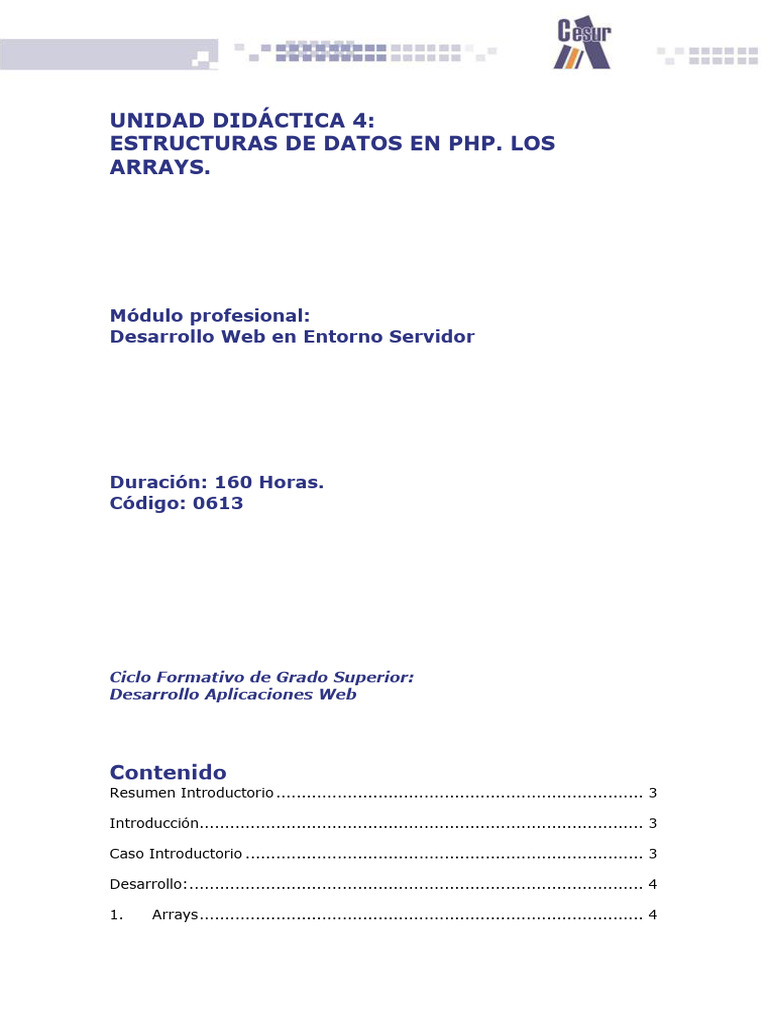 UD4 - Entorno de Servidor | PDF | Php | Lenguaje de programación