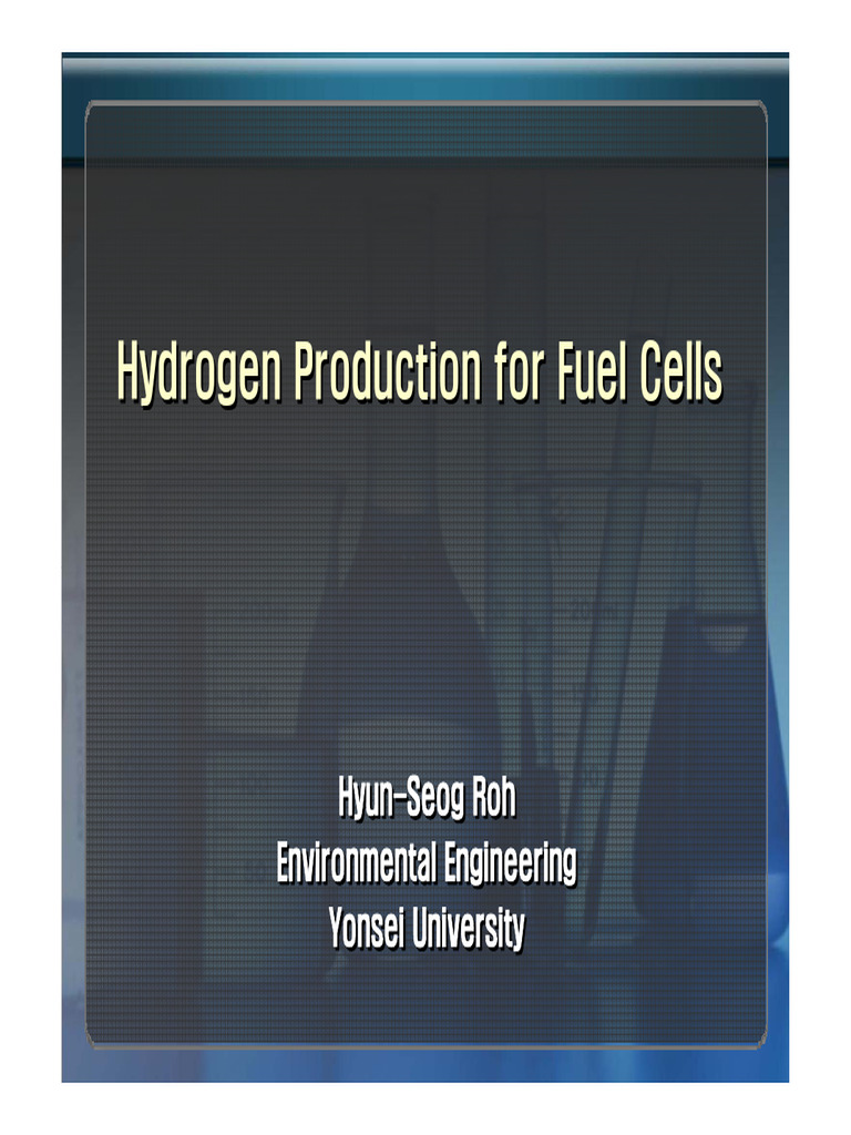 Hydrogen Production For Fuel Cells | PDF