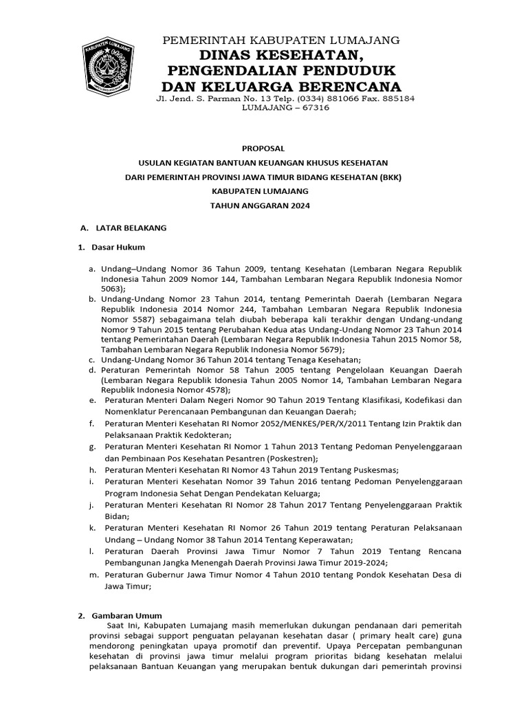 PROPOSAL BKP 2024-Edit PPKM - Dian - Widya | PDF