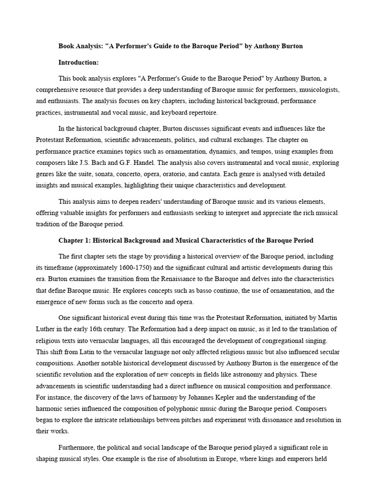 Book Review Baroque Period | PDF | Baroque Music | Concerto