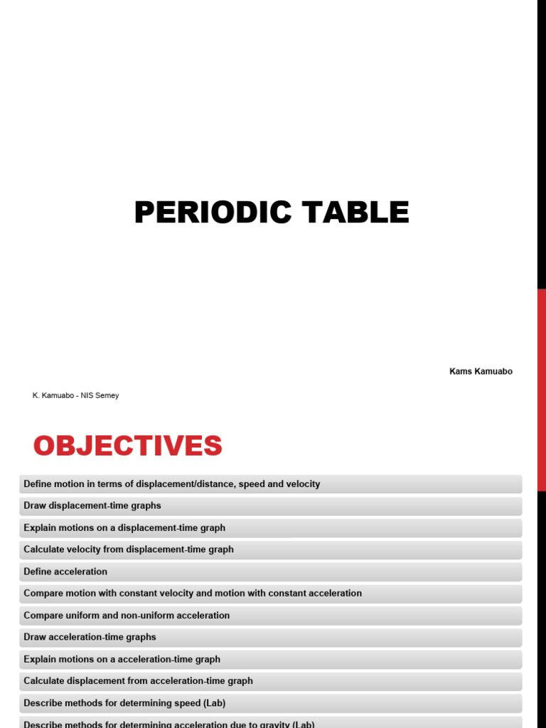 Periodic Table | PDF | Velocity | Acceleration
