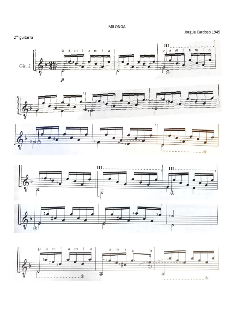 Milonga Duo Guitar 2 Cardoso | PDF