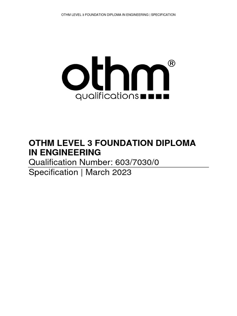 OTHM Level 3 Engineering Diploma Overview | PDF | Electrical Network ...