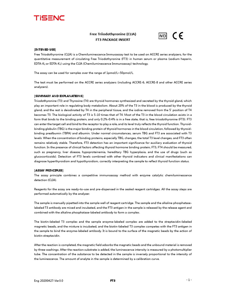 FT3 Package Insert-20200428 | PDF