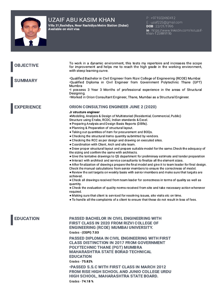 Uzaif Khan Resume. | PDF
