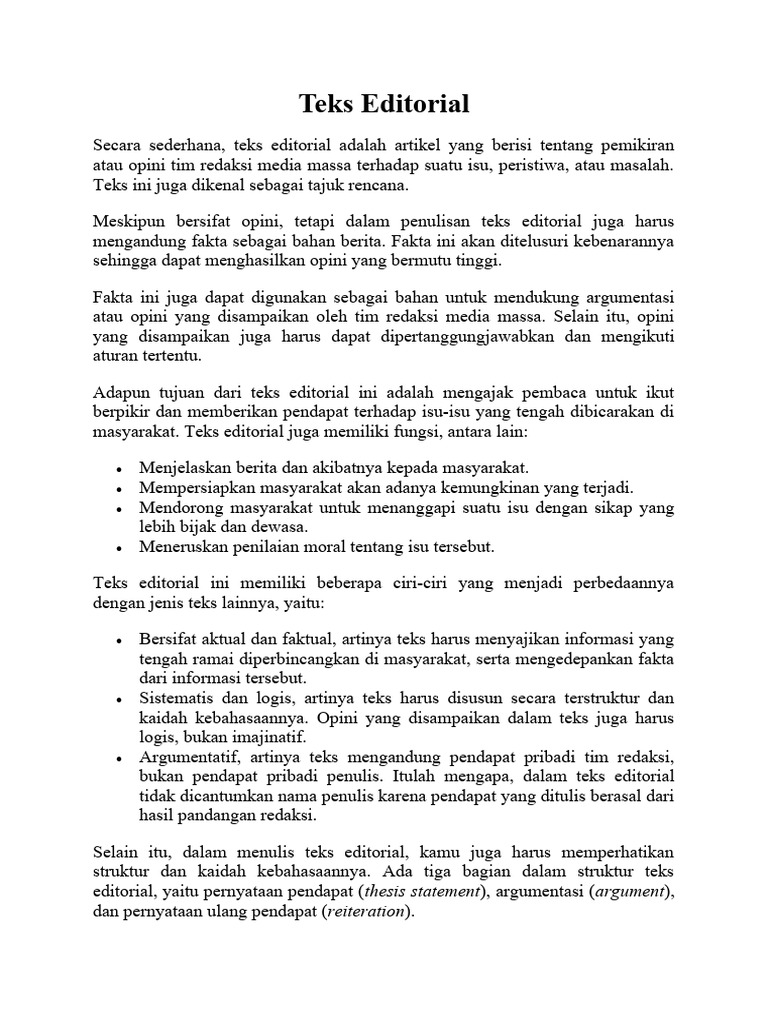 Teks Editorial | PDF