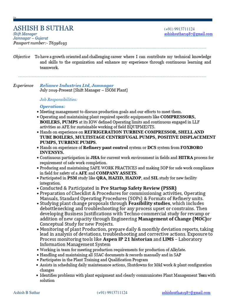 Ashish Suthar CV | PDF | Pump